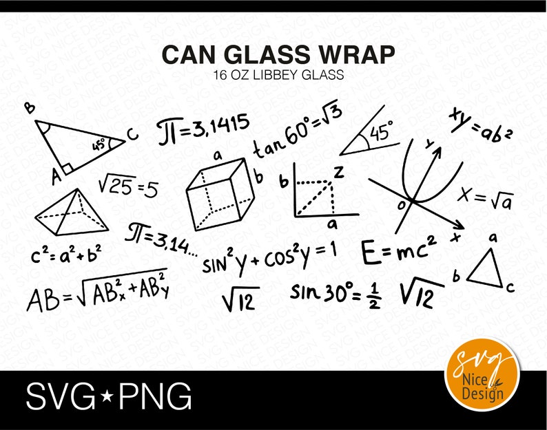 Math Teacher Can Glass Wrap Svg Teacher Svg Mathematics - Etsy
