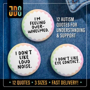 12 Autism Pin Button, Autistic Pin, Hidden Disability Badge, Autism Pin ...