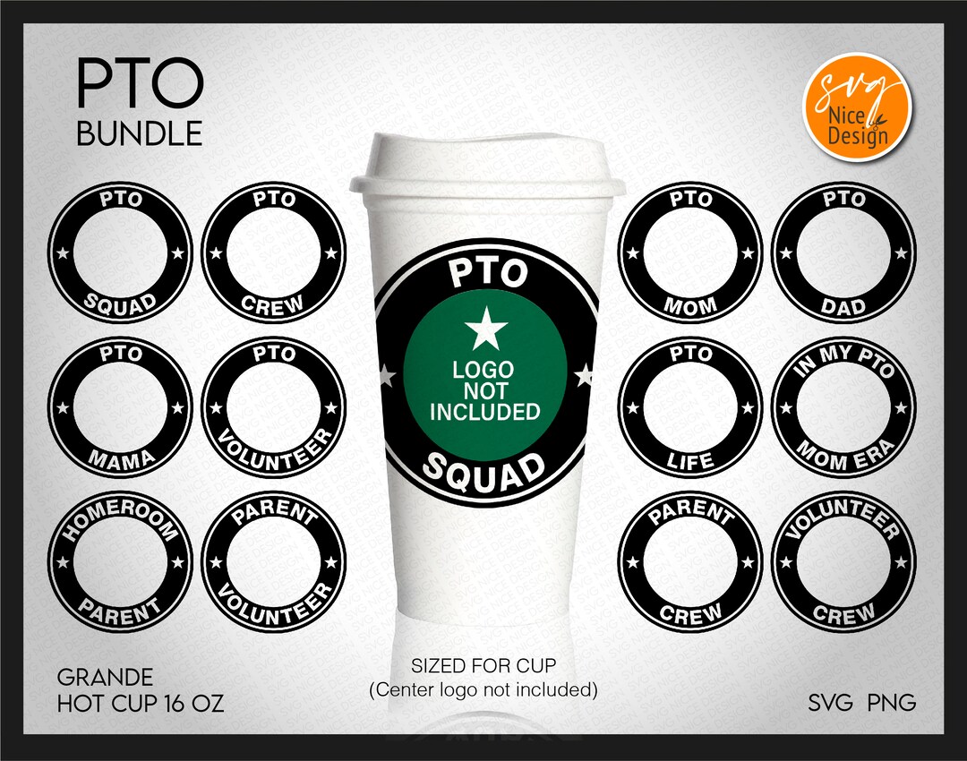 PTO Ring Bundle Svg Files for Cup, Cool PTO Cup Wrap Svg, Parent ...