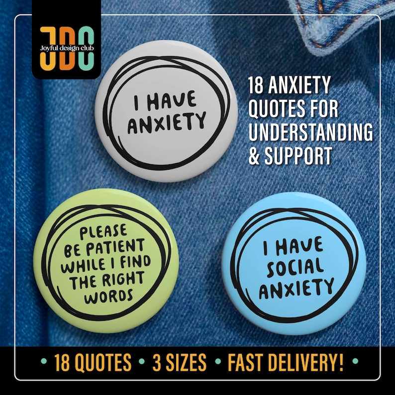 Anxiety Quote Pin Badge: Mental Health Awareness, Self-care ...