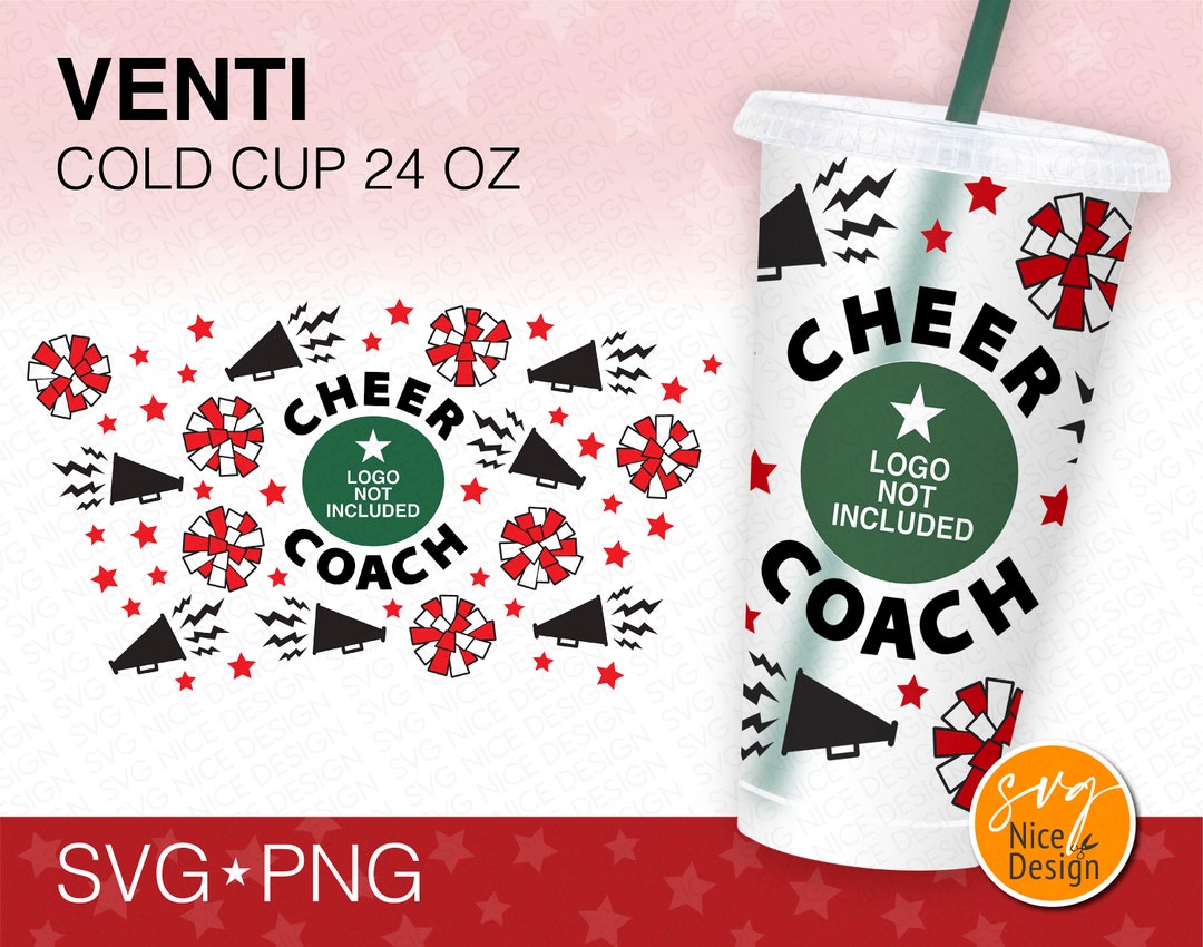 Cheer Coach Cold Cup Svg, Cheerleader Coach Coffee Cup Wrap Gift Idea ...