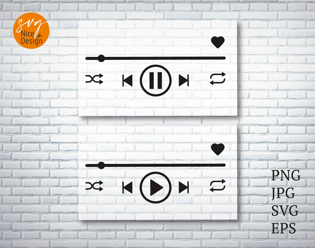 Audio Control Buttons Svg Music Player Glass Art Svg Audio - Etsy