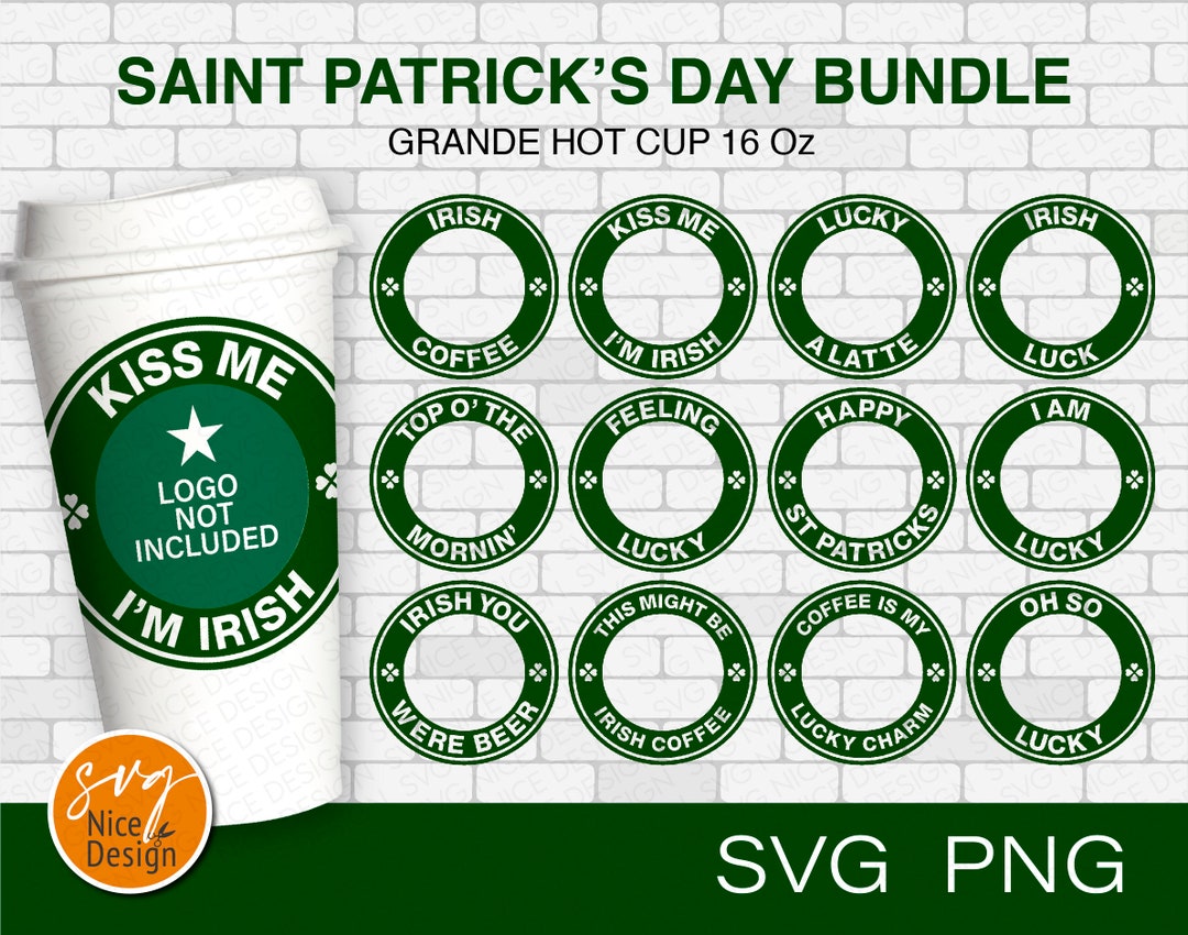 12 St Patricks Day Ring Bundle Svg Files for Cup, Coffee Logo Wrap Svg ...