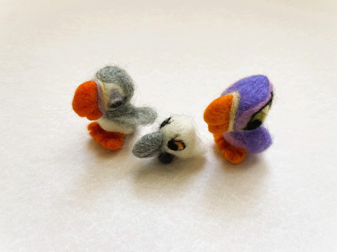 Wool Felted Puffin Rock Inspired 3 Characters Set / Oona, Baba and New ...