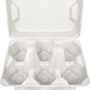 Henlay White Duck Egg Cartons- Holds Half Dozen Jumbo Eggs- Blank Flat ...