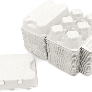 Henlay White Duck Egg Cartons- Holds Half Dozen Jumbo Eggs- Blank Flat ...