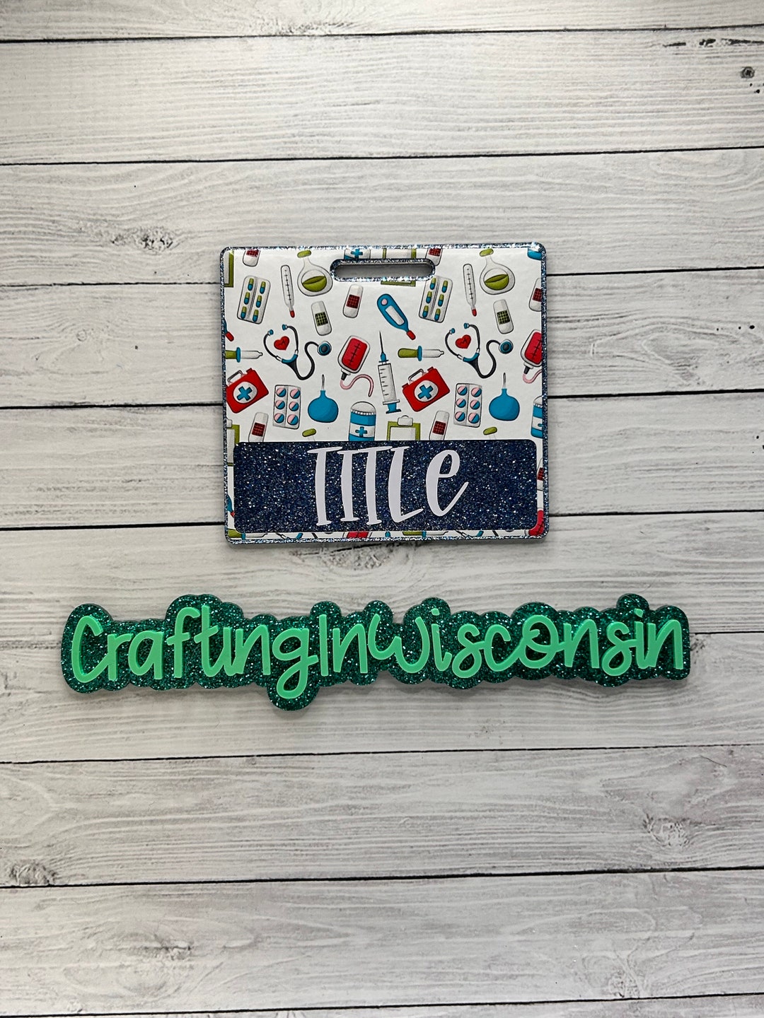 Medical Nursing Themed Badge Buddy, Glitter Badge Buddy, Nurse, CNA, MD ...