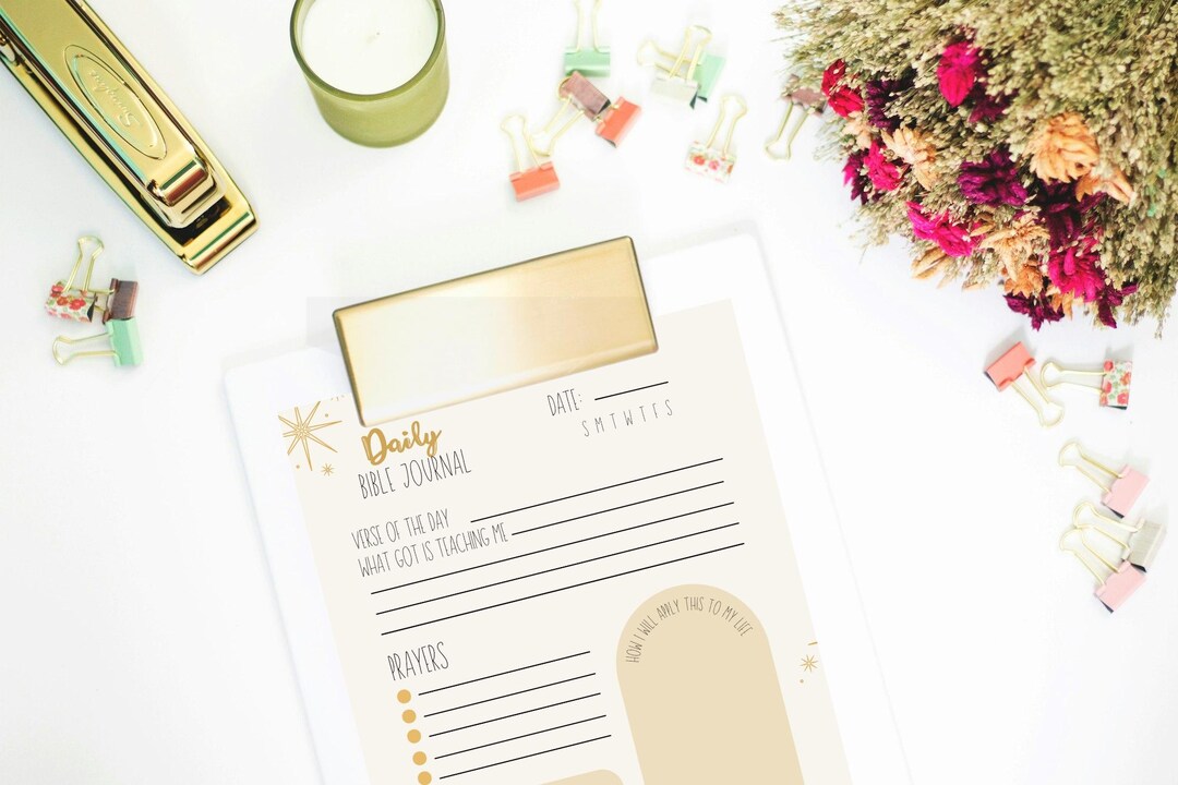 Daily Bible Journal Page: Scripture Reflection & Prayer (PDF Printable ...