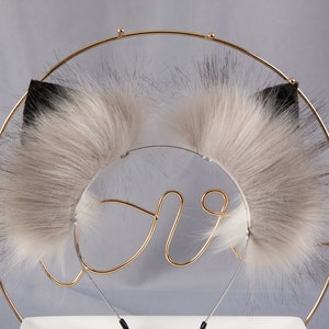 Private Custom gray Wolf Ears Gray Stitching Big Beast Tail - Etsy