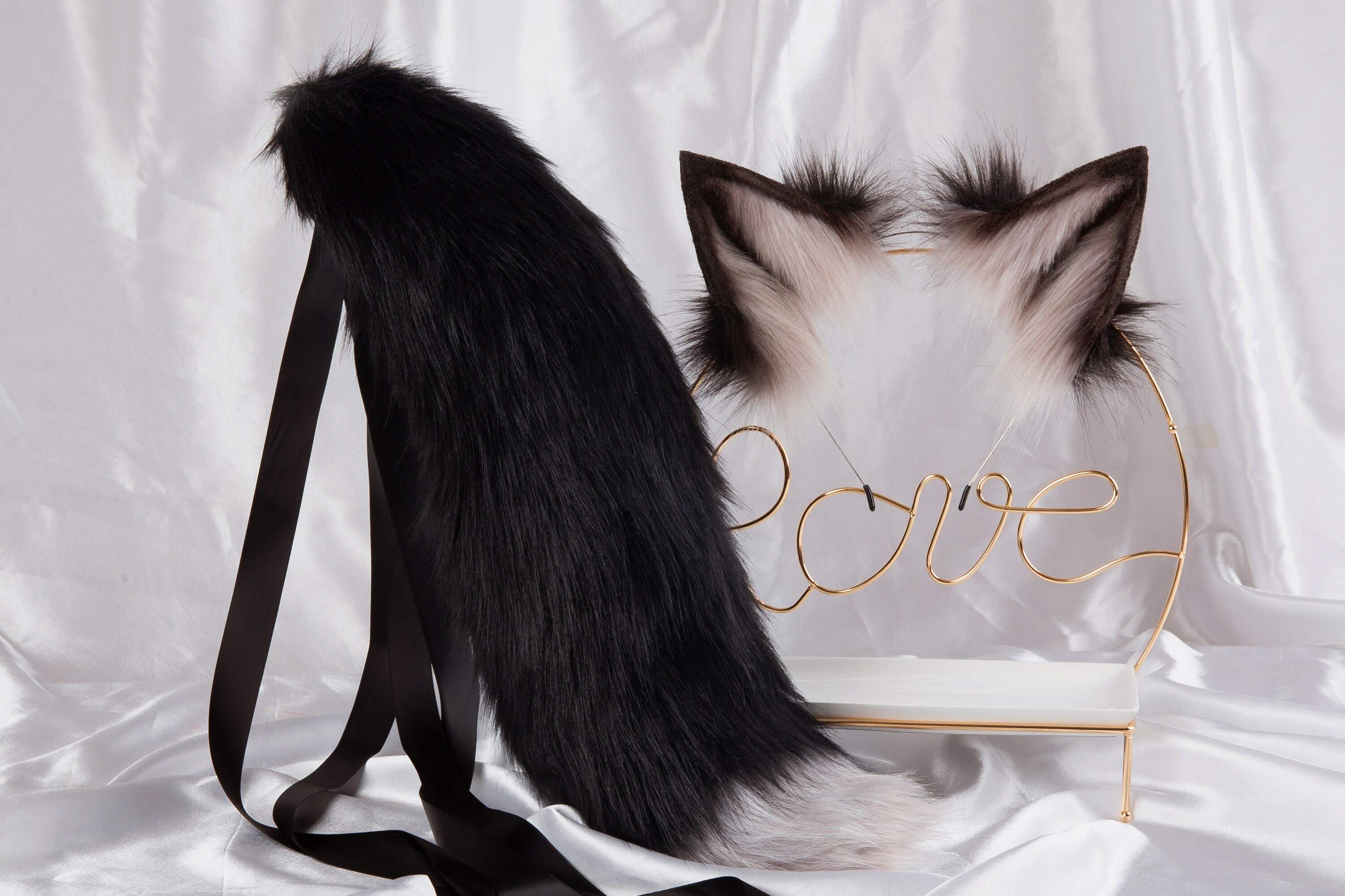 Black Fox Tail-black Fox Ears-cosplay-animal Ears-furry - Etsy Australia