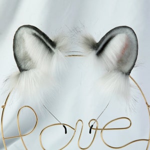 35 Inch Light Gray Tiger Ear Tail Set-cosplay-animal Ears-plush ...