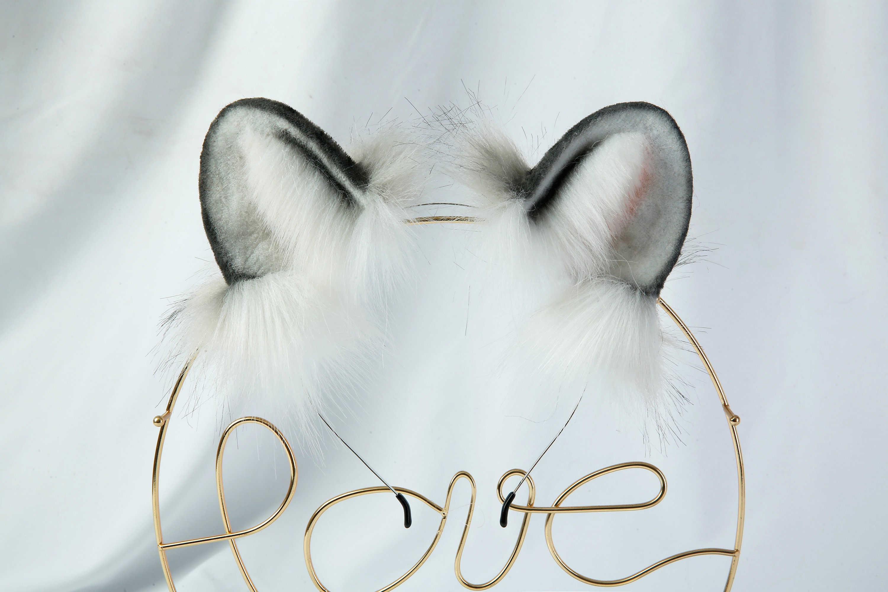 35 Inch Light Gray Tiger Ear Tail Set-cosplay-animal - Etsy