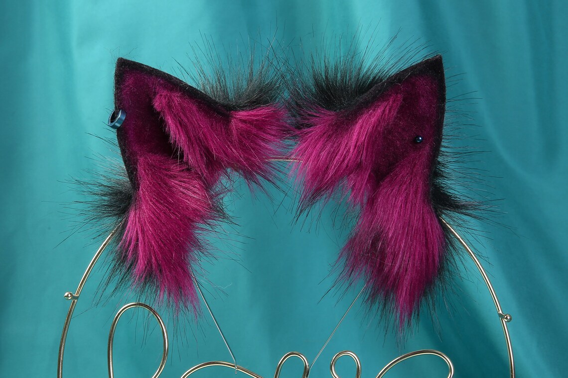 Purple Animal Ears-22in Tail Wolf Ears-cosplay-animal Ears - Etsy UK