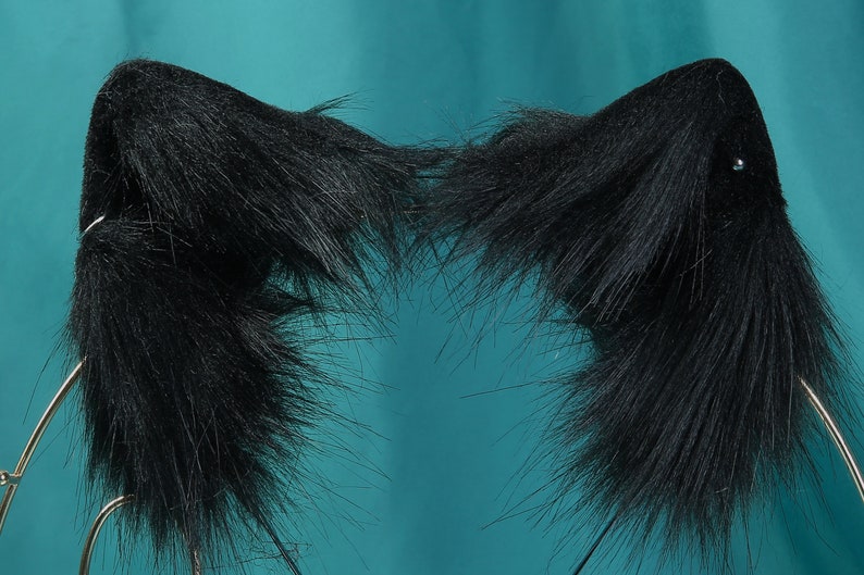 23 Inch Black Cat Ears Tail-cosplay-animal Ears-plus - Etsy