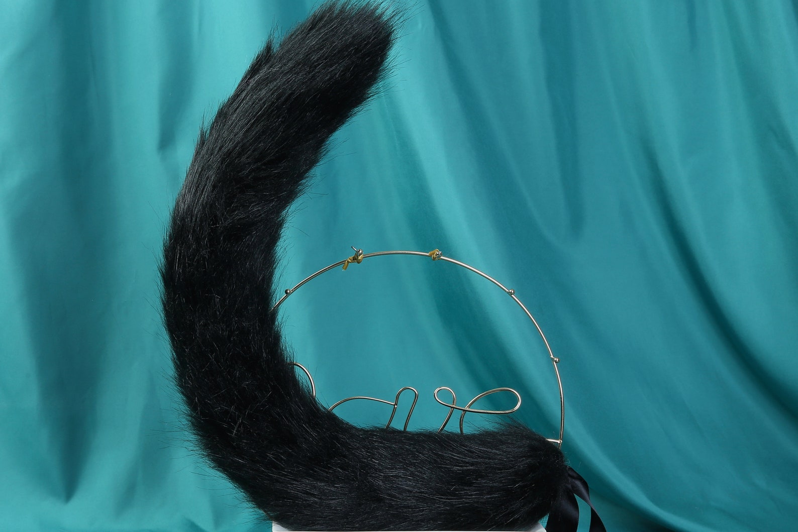 23 Inch Black Cat Ears Tail-cosplay-animal Ears-plus - Etsy
