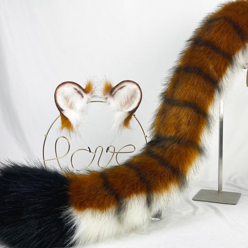 36 Inch Tiger Ear Tail Set-cosplay-animal Ears-plush - Etsy
