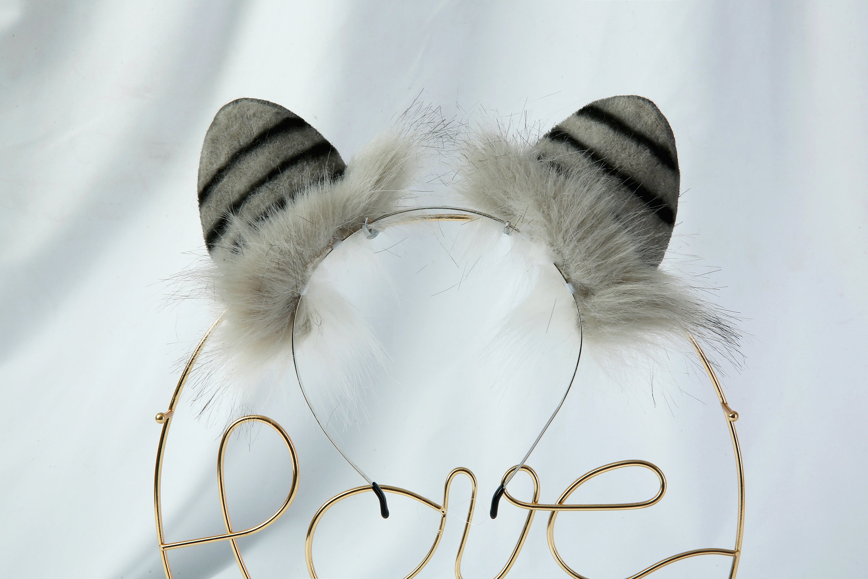 35 Inch Light Gray Tiger Ear Tail Set-cosplay-animal - Etsy