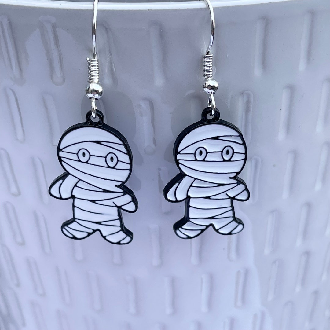 Halloween Mummy Earrings, Mummy Costume Accessories, Halloween Gift ...