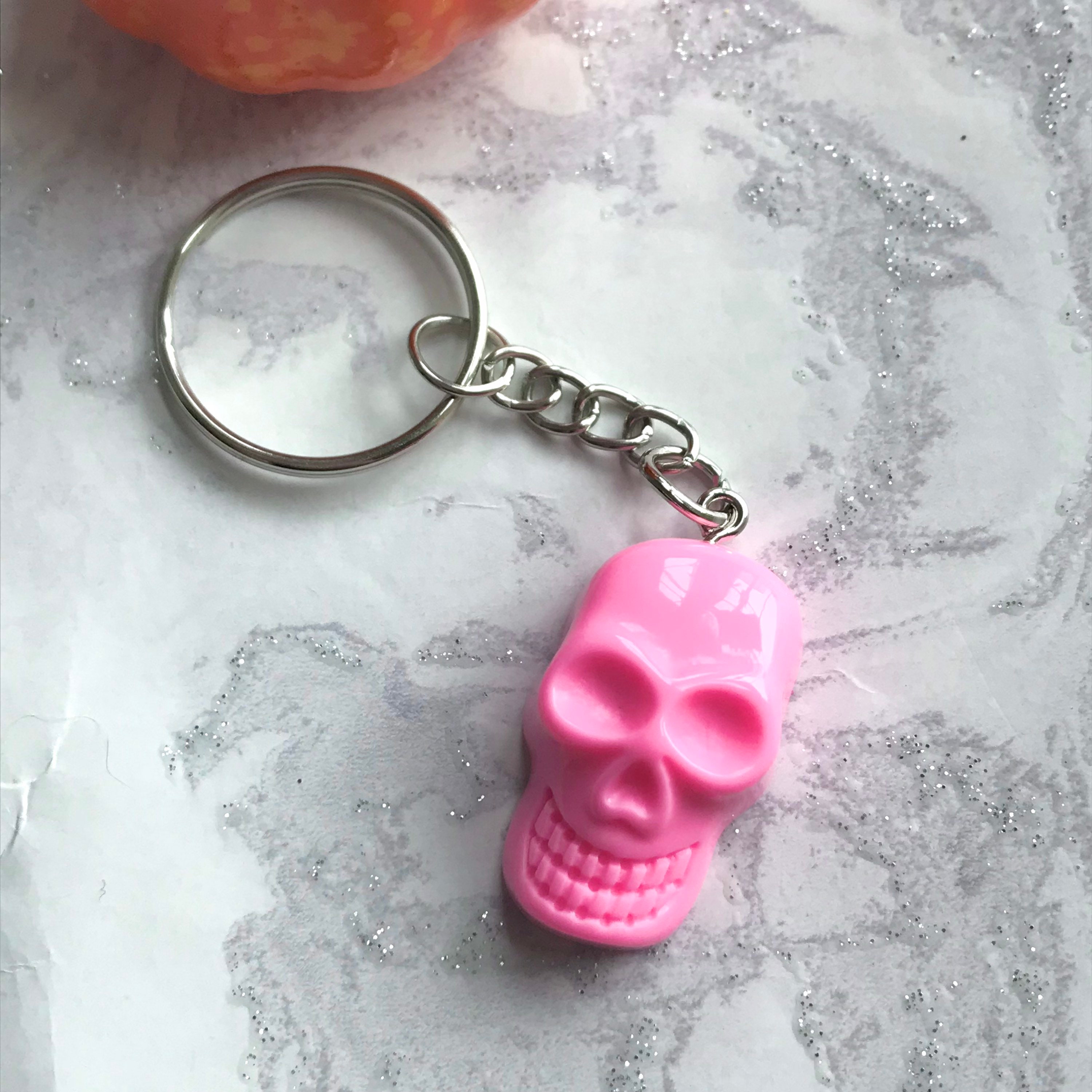 Pastel Goth Skull Keyring Cute Goth Keychain Quirky Gift | Etsy