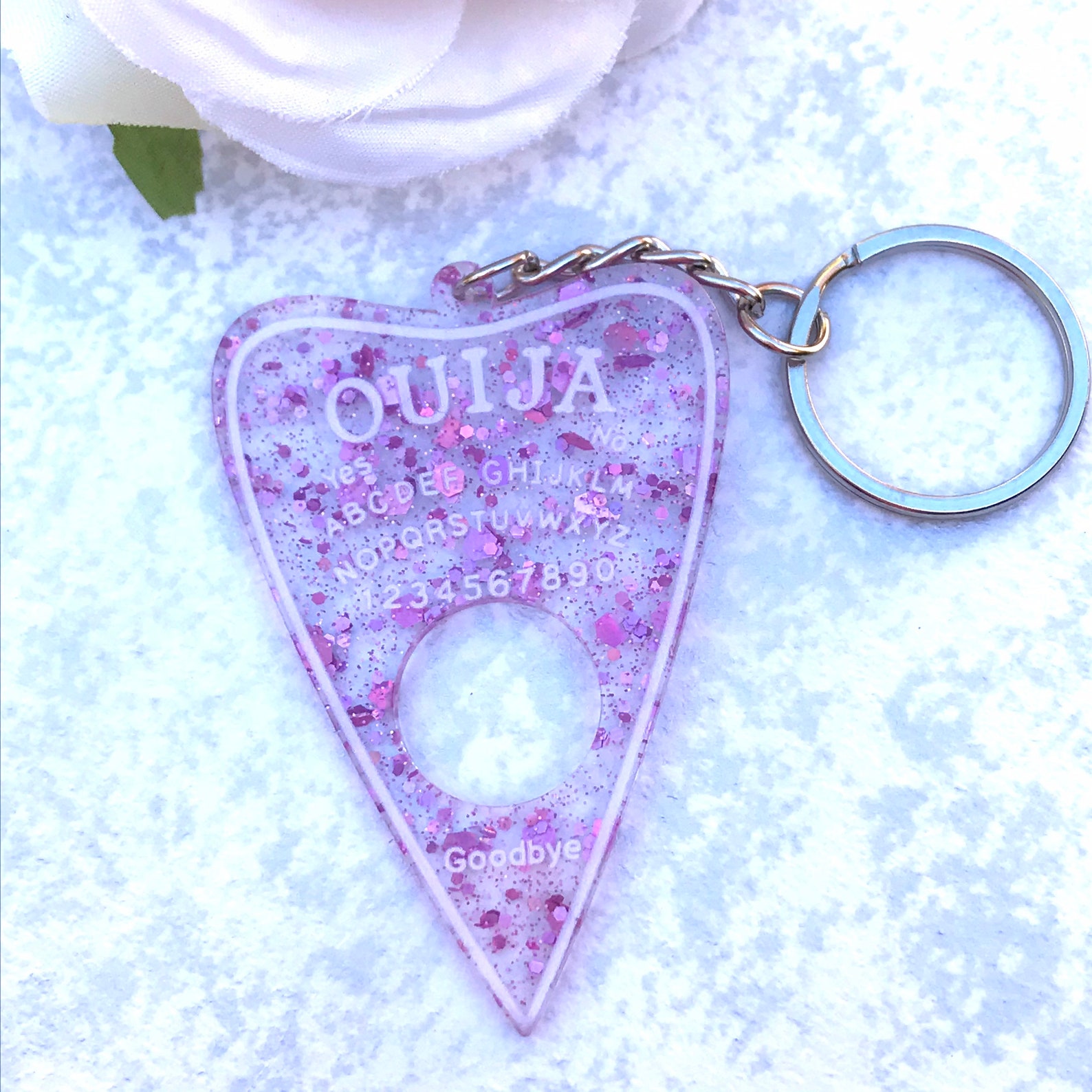 Ouija planchette keyring pink ouija keychain supernatural | Etsy