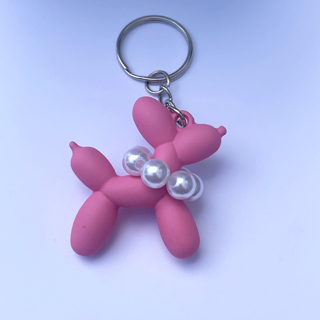Balloon Dog Keyring, Pink Novelty Keychain, Fun Keychain, Novelty Gift ...