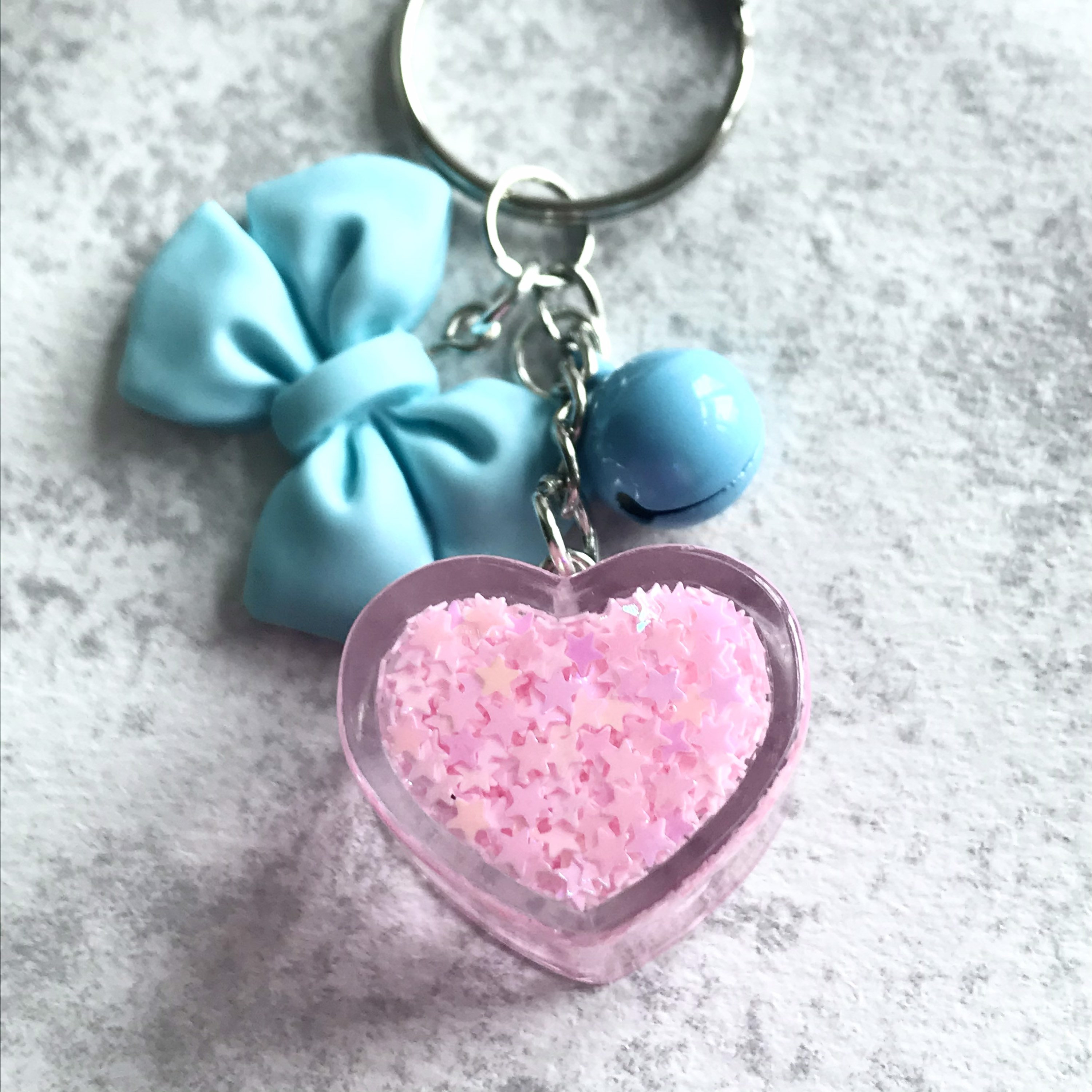 Cute heart keyring sparkly keychain novelty keyring - Etsy.de