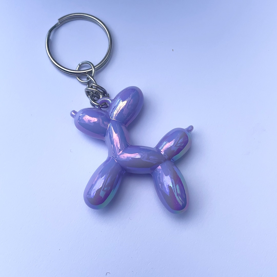 Lilac Balloon Dog Keyring, Iridescent Novelty Keychain, Novelty Gift for Her, Pastel Lover - Etsy