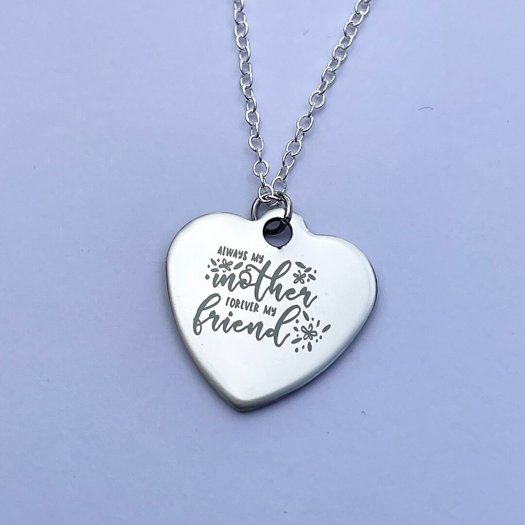 Heart Pendant Necklace: Always My Mother, Silver Plated Chain - Etsy