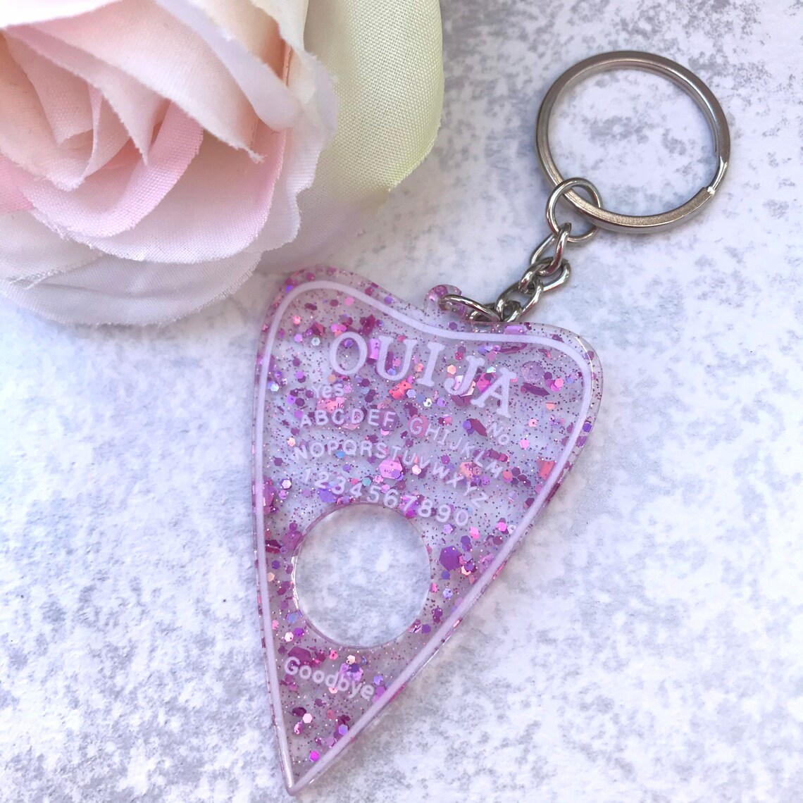 Ouija planchette keyring pink ouija keychain supernatural | Etsy