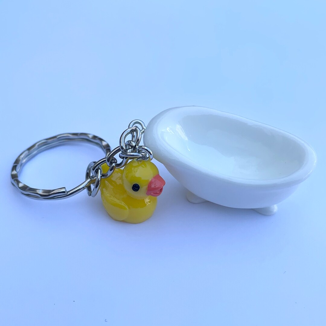 Novelty Bath Keyring, Rubber Duck Keychain, Novelty Gift, Bath Lover ...
