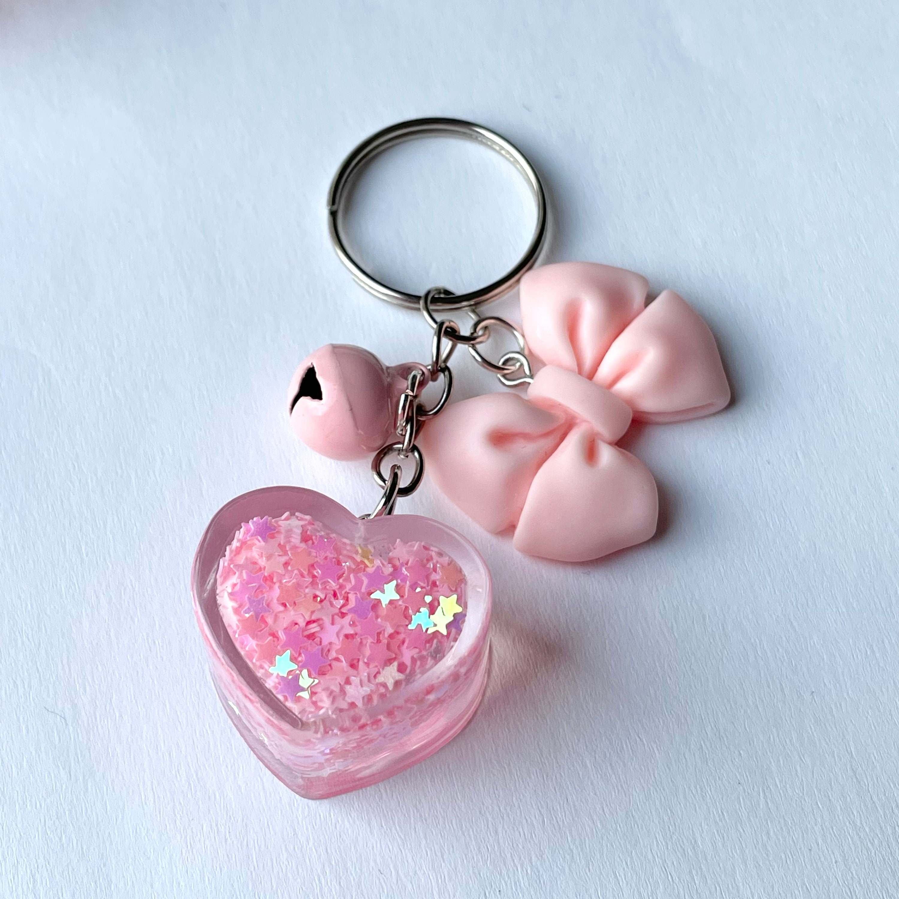 Cute heart keyring sparkly keychain novelty keyring - Etsy.de