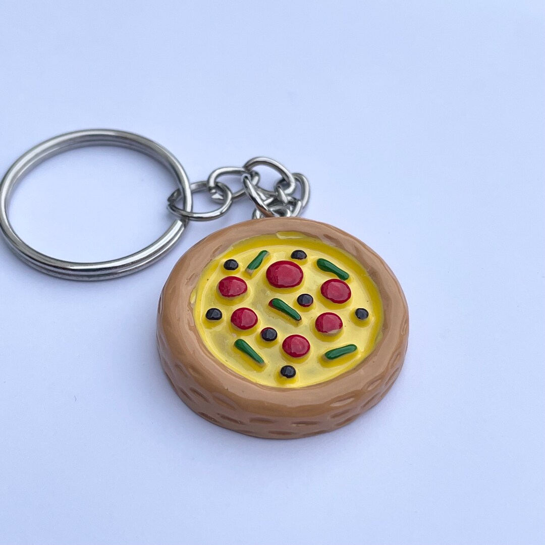 Novelty Pizza Keychain: Fun Foodie Gift - Etsy