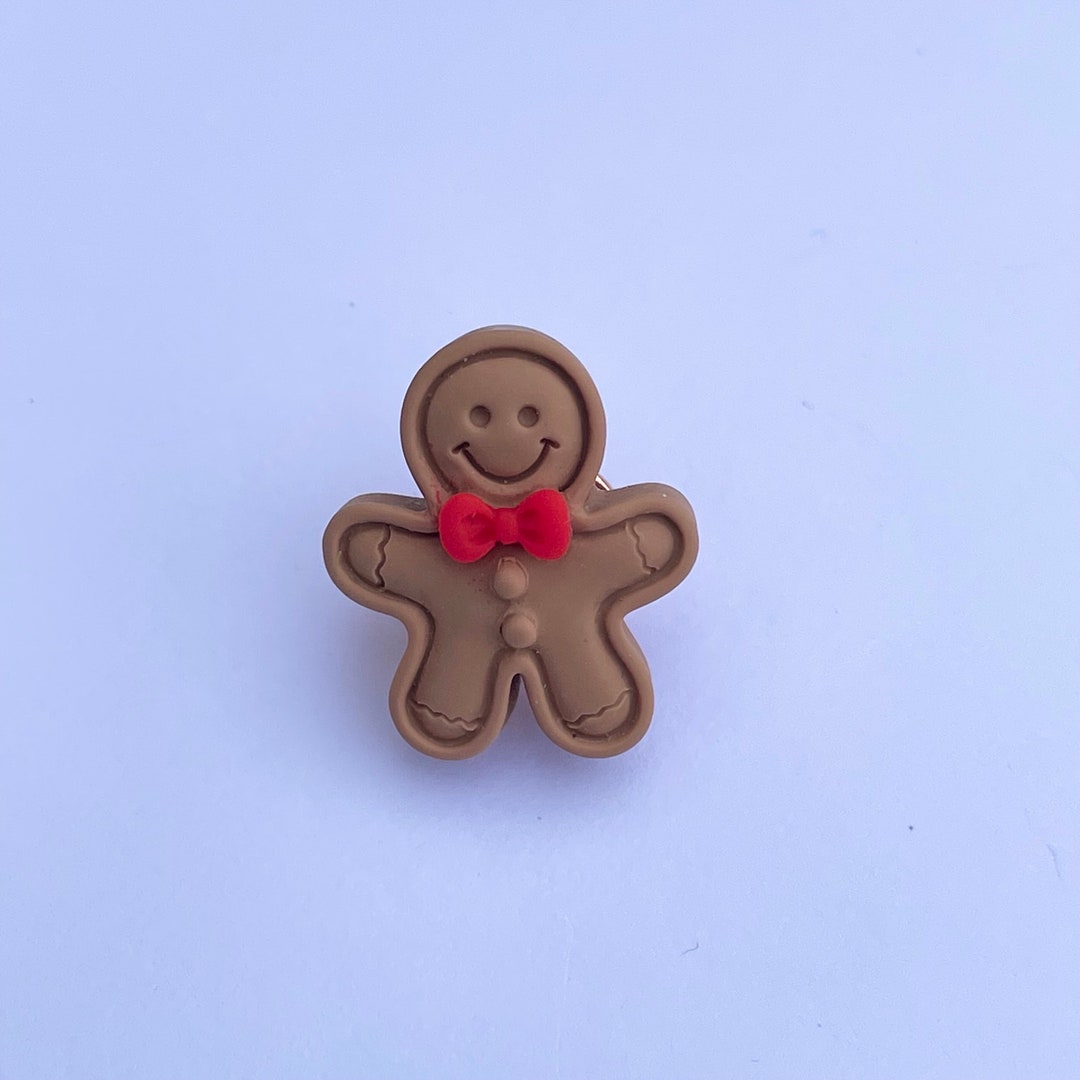 Gingerbread Man Pin Badge, Lanyard Pin, Novelty Christmas Badge ...