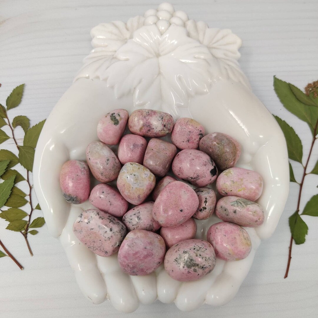 Peruvian Rhodonite Tumbled Stone • One Rhodonite Tumbled Crystal - Etsy