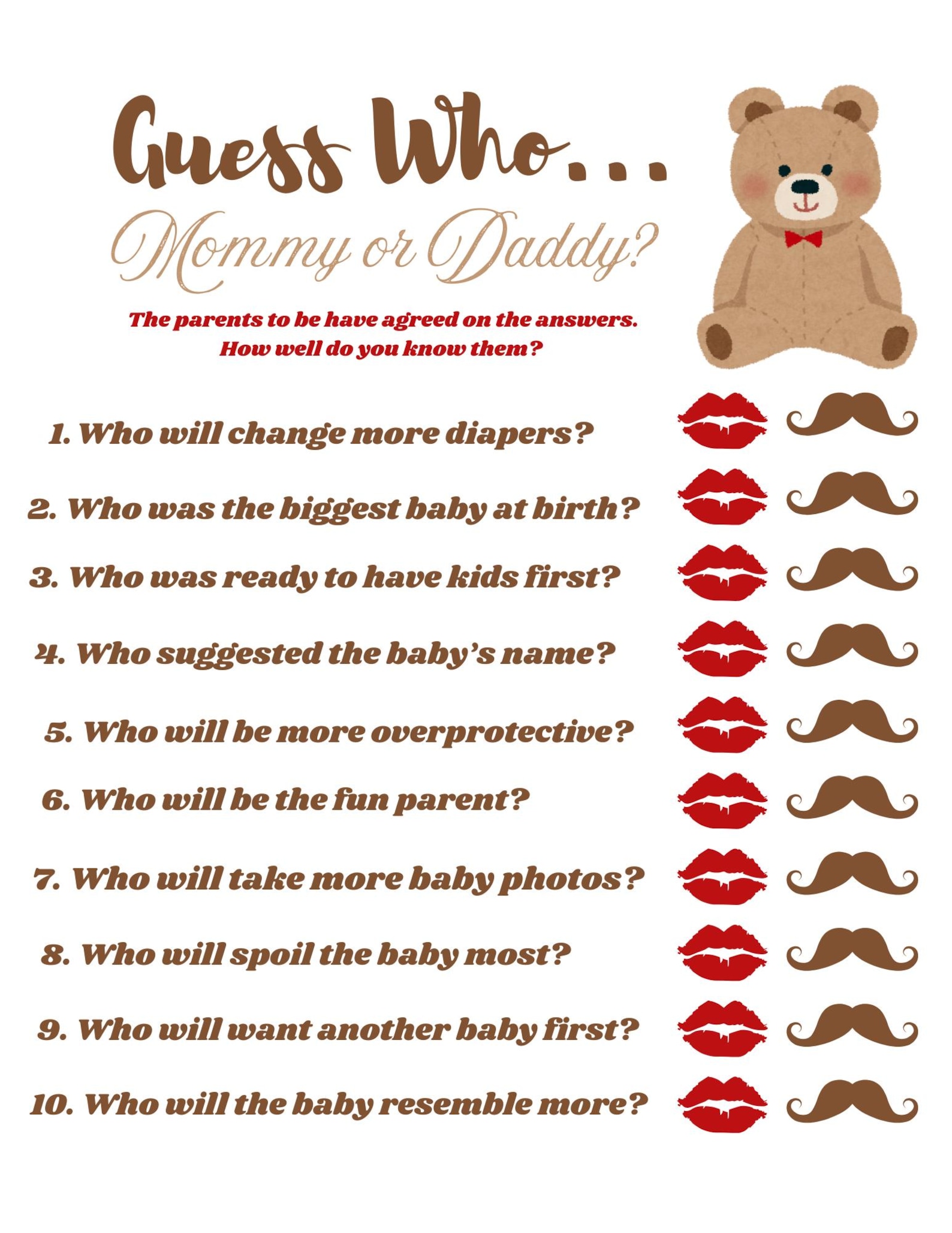 Guess Who Baby Shower Game - Etsy