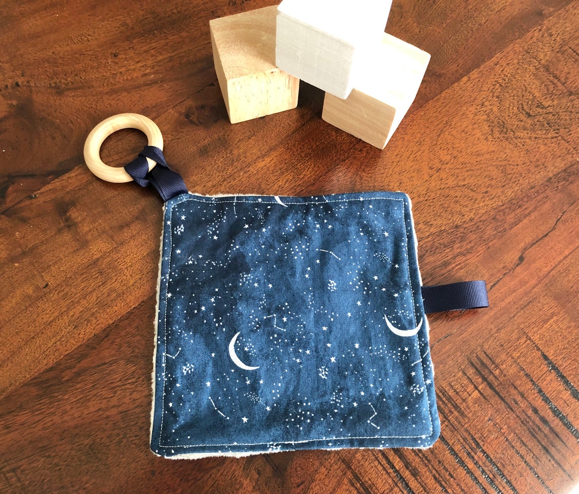 Moon and Stars Crinkle Baby Toy, Sensory Teether - Etsy