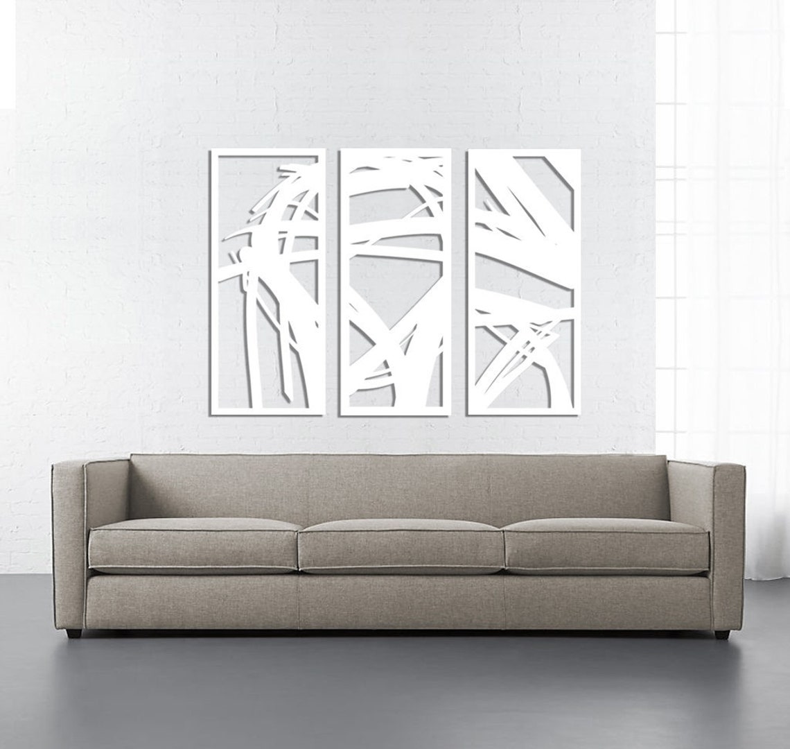 MOTSURE Triptych Metal Decorative Modern Art | Etsy