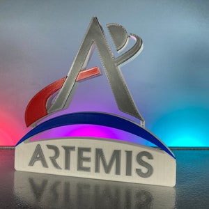 3D Printed Set of Artemis Mission Logo Display for Desk or Wall - Etsy