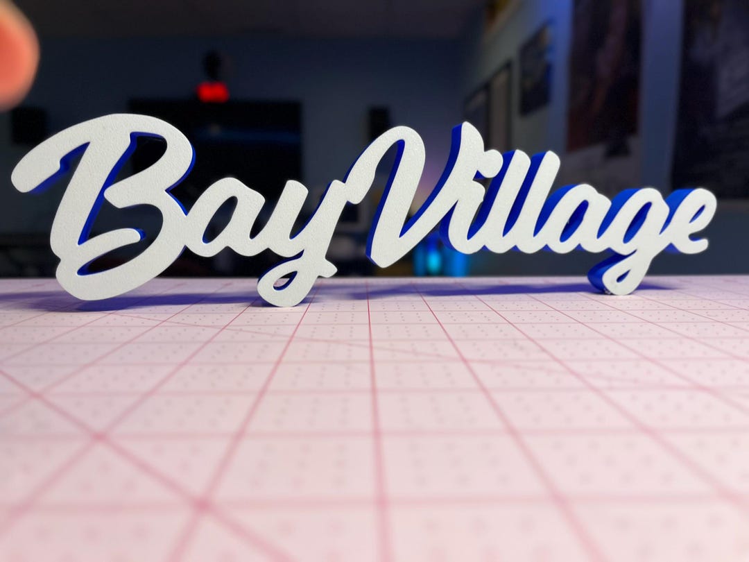 3D Printed Bay Village Script Sign Display - Etsy