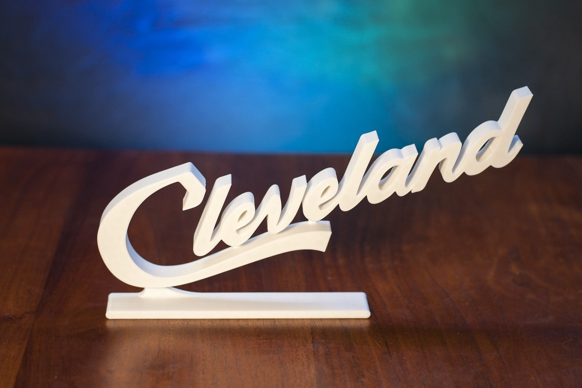 Cleveland Script Sign Office Desk Display Souvenir Gift Ohio - Etsy