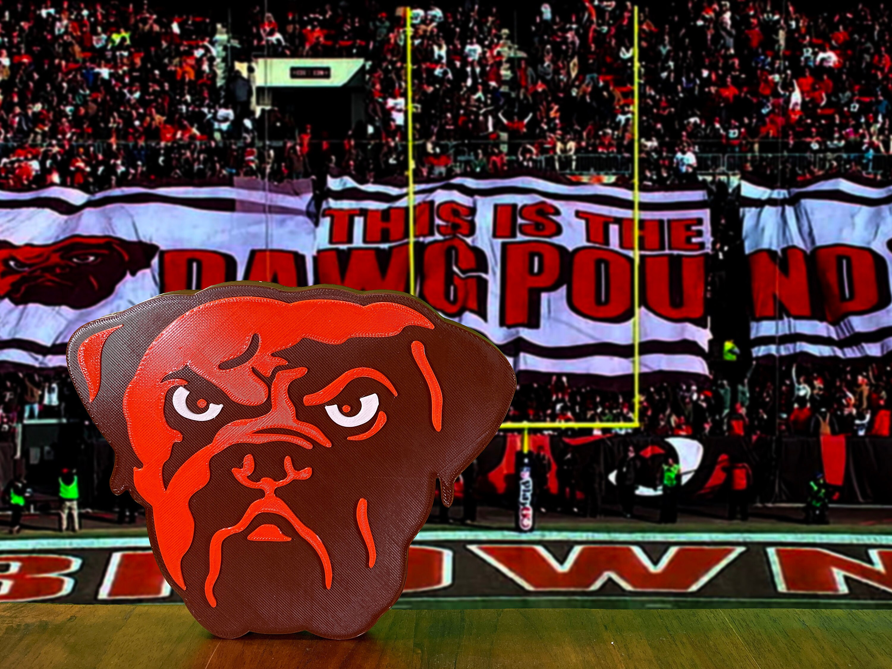 3D Printed Cleveland Browns Bulldog Mascot Display Plaque - Etsy