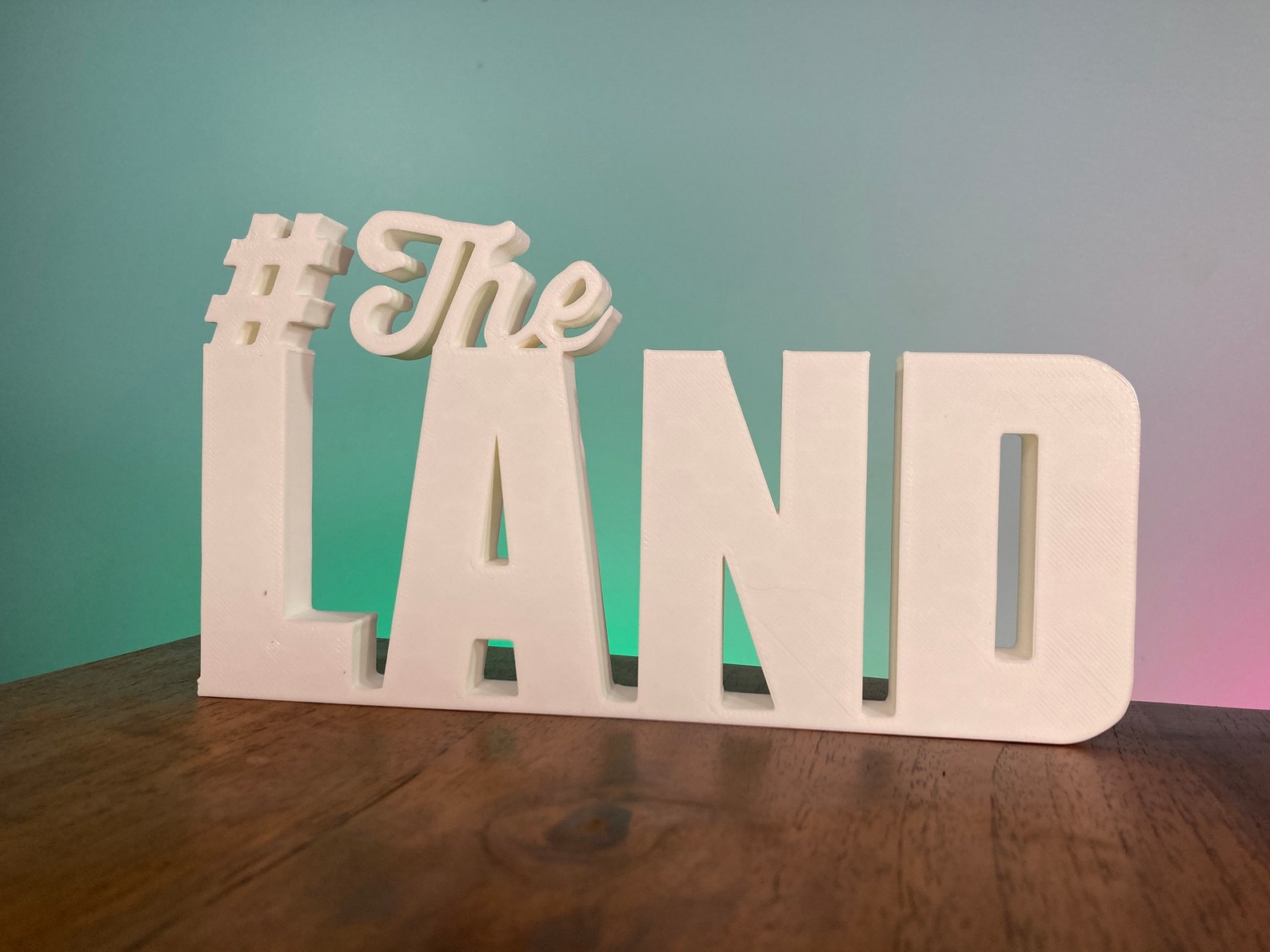 3D Printed Desktop Display of THE LAND Sign From the 2016 - Etsy