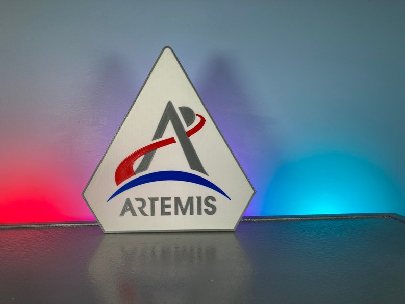 3D Printed Set of Artemis Mission Logo Display for Desk or - Etsy