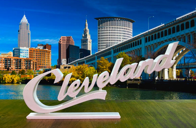 Cleveland Script Sign Office Desk Display Souvenir Gift Ohio - Etsy