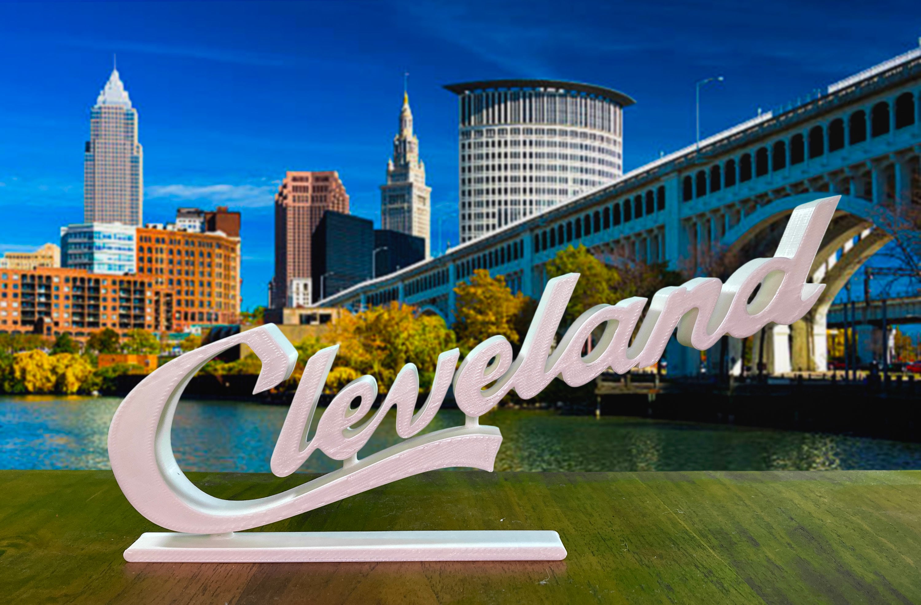 Cleveland Script Sign Office Desk Display Souvenir Gift Ohio - Etsy