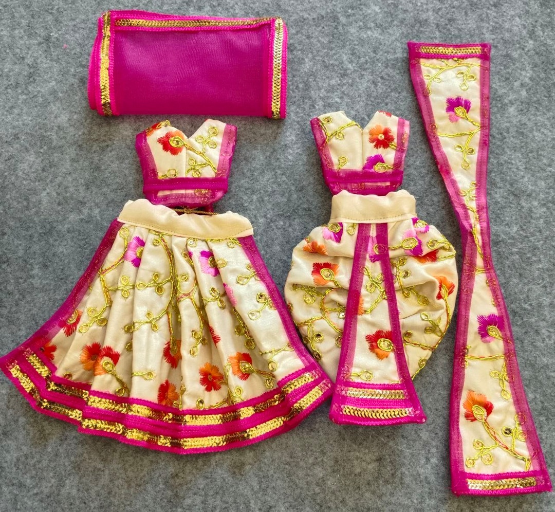 Radha Krishna Jodi Dress Yugal Jodi Sarkar Dress for Idol Size: 12 ...