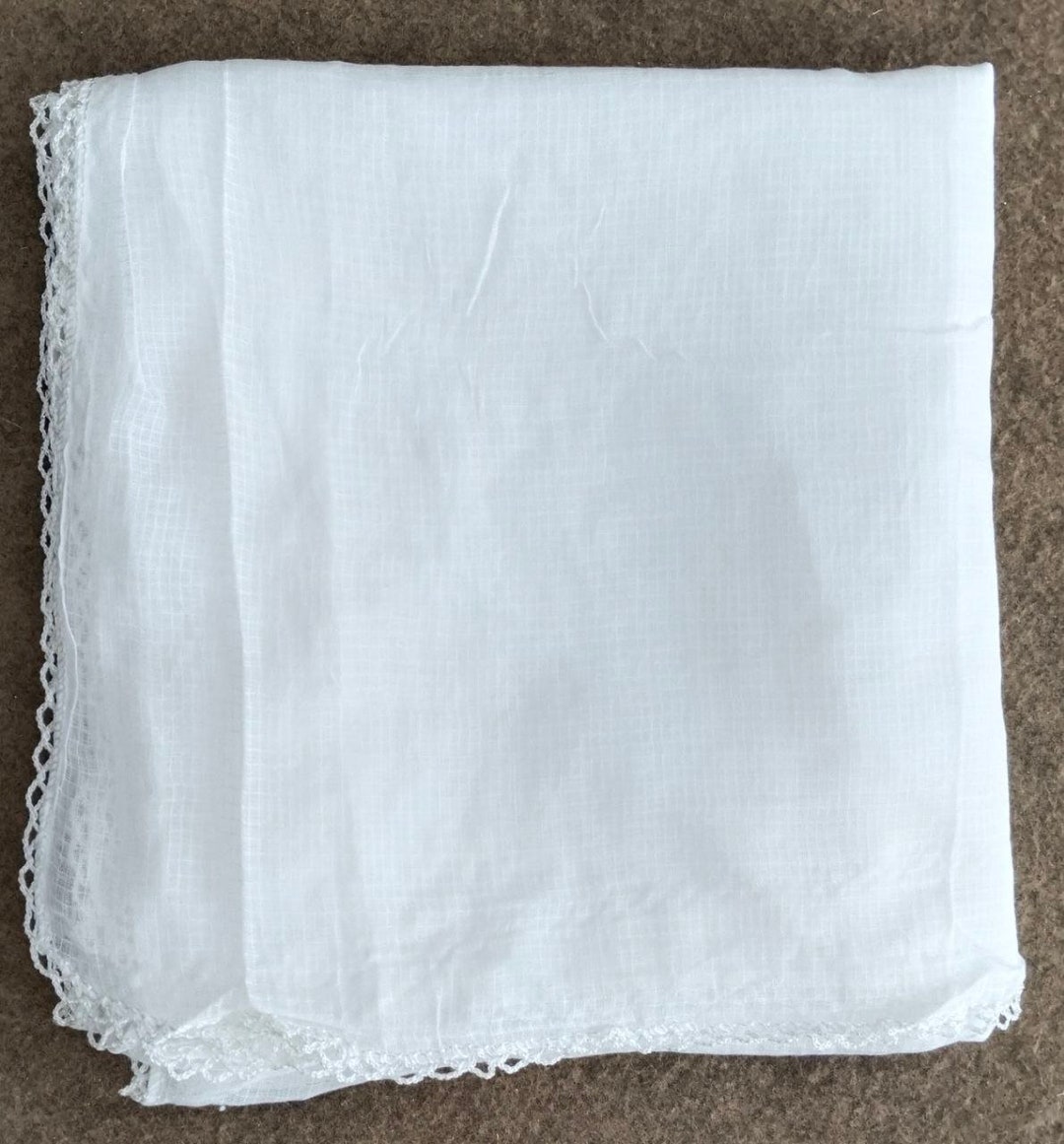 White Kota Dupatta With Kingri Lace Border: Prayer Scarf, Head Wrap - Etsy
