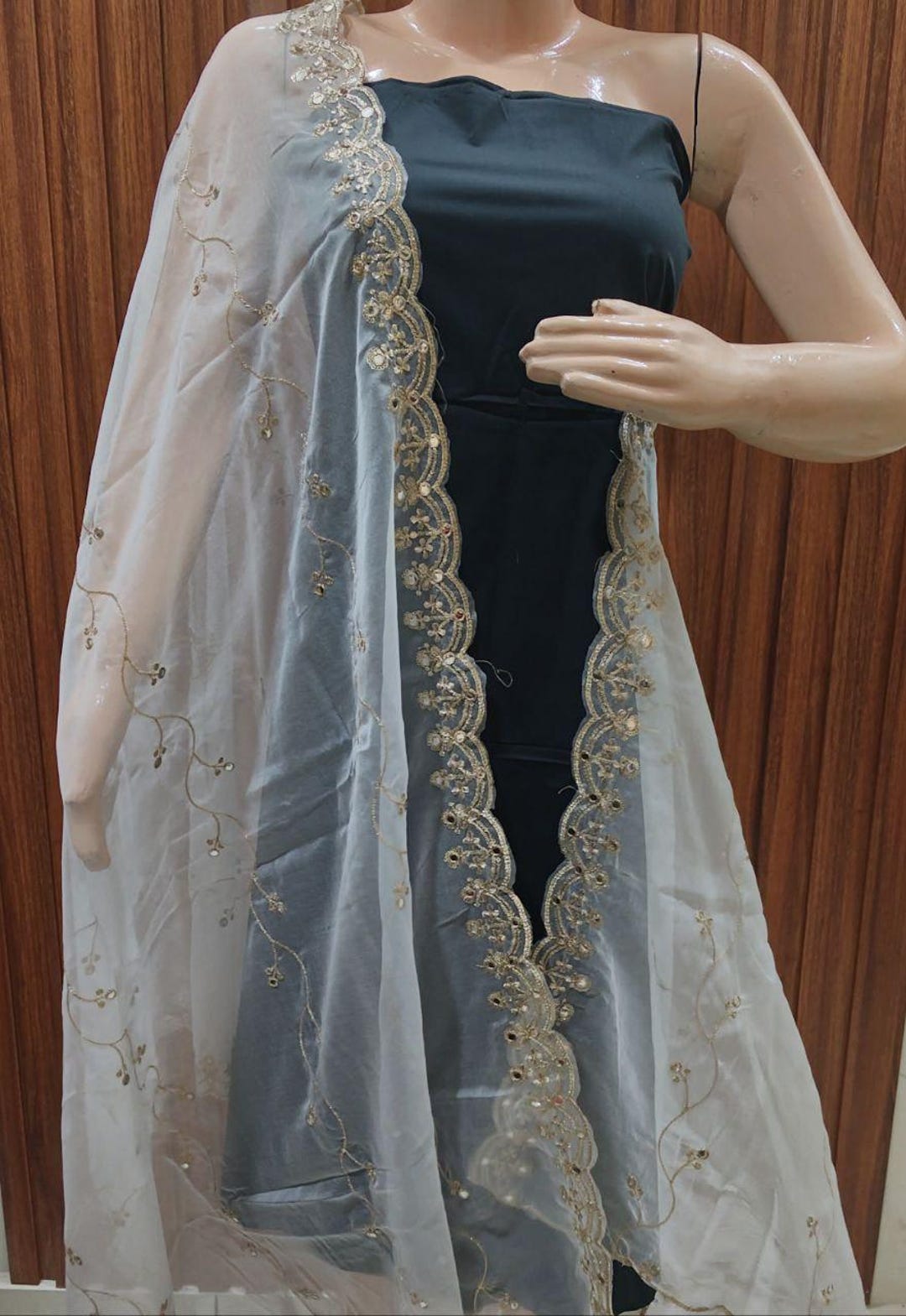 White Organza Dupatta | Sheer Lightweight Scarf | Bridal Dupatta ...