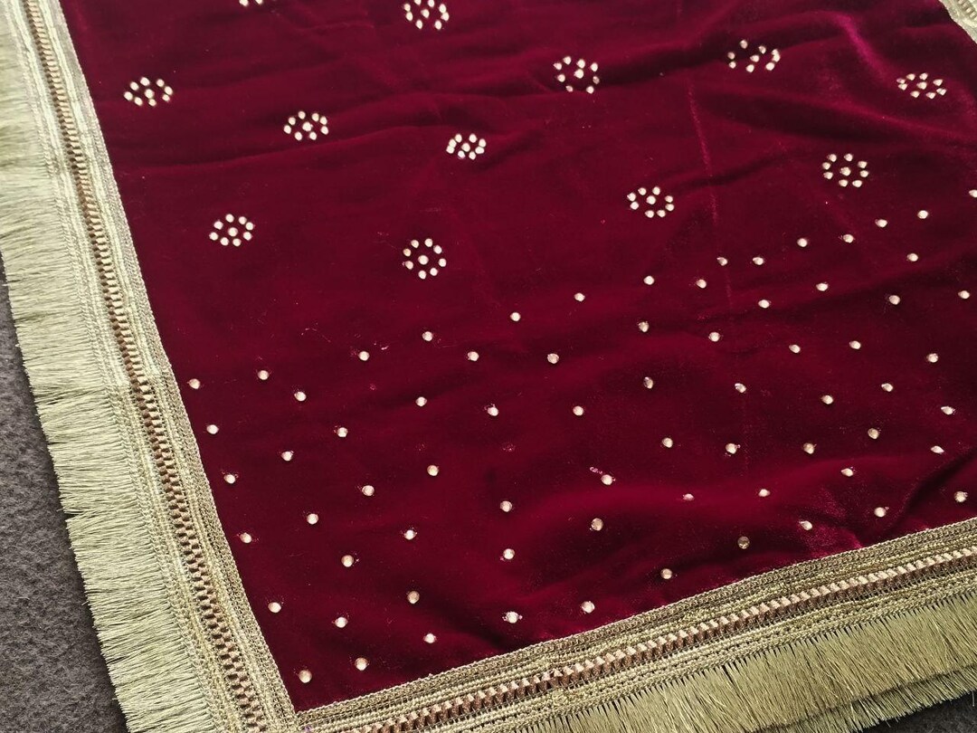Puja Chunri | Red Velvet Chunri for Mata Rani Velvet Stole for Mata ...