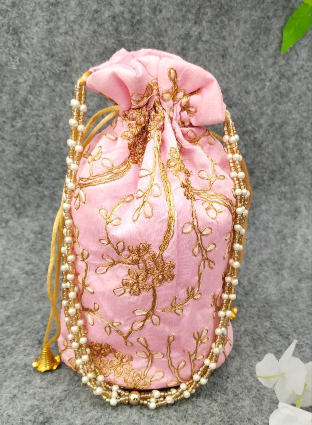 Indian Traditional Potli Pouch| Light Pink Potli Pouch| Women Potli ...